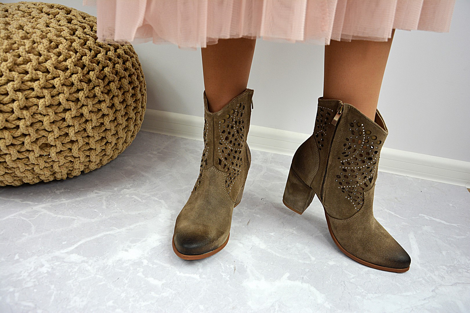 Botki Exquisite 1300 taupe | ButyMila.pl