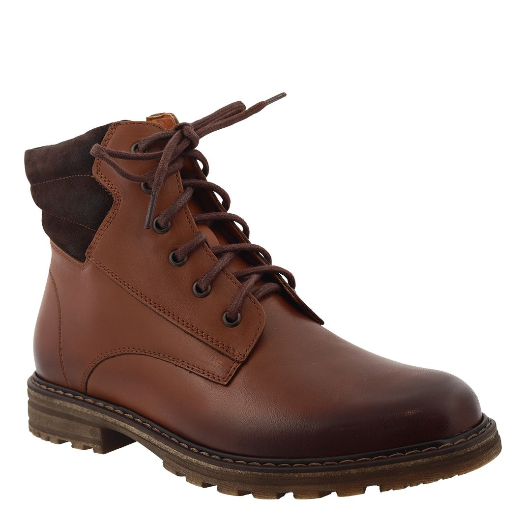 Trzewiki skórzane męskie brązowe Ryłko Brązowy | Buty męskie \ Trzewiki ...