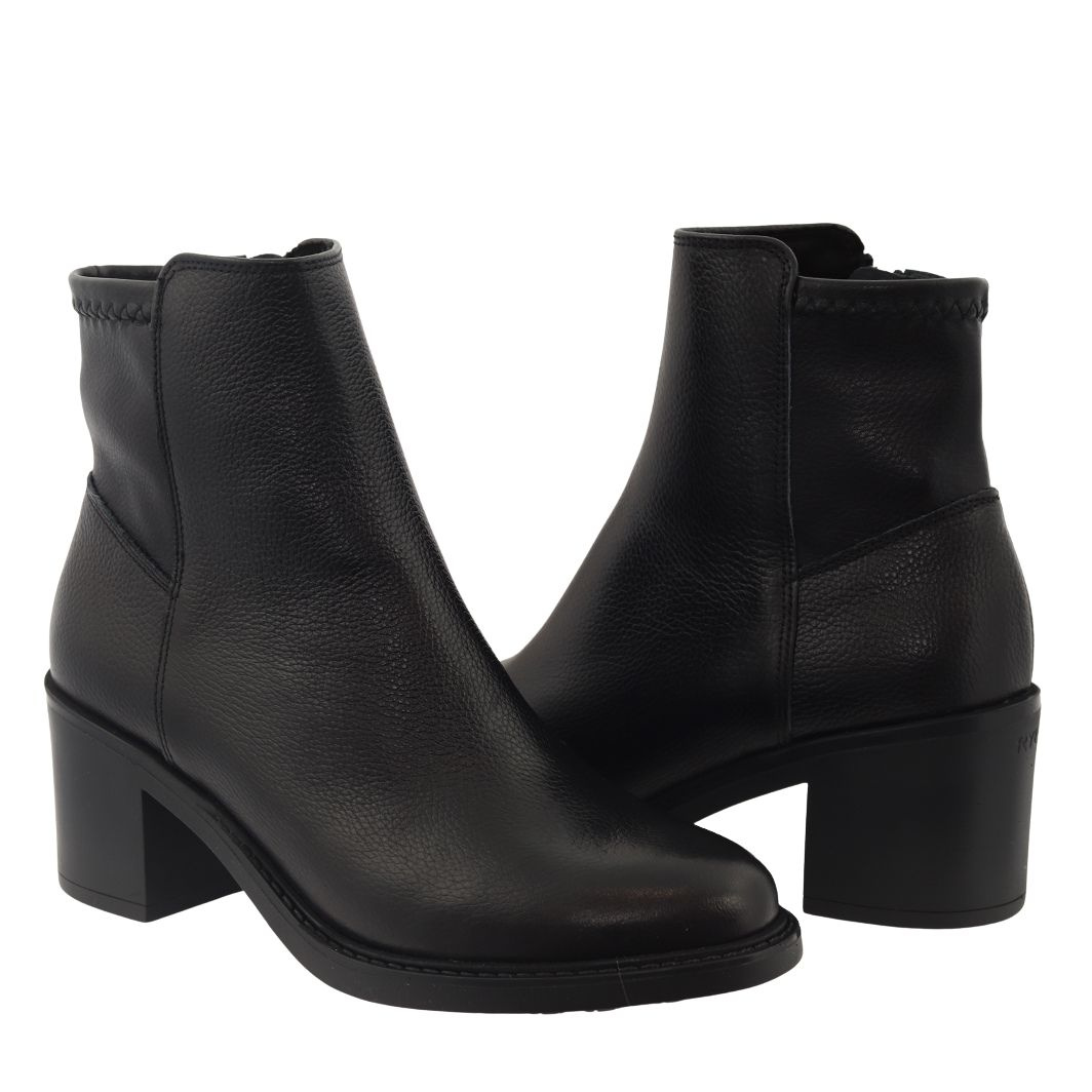 Botki skórzane czarne na obcasie Ryłko | Producenci \ Ryłko Buty ...