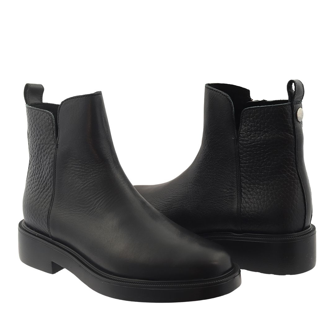 Botki skórzane czarne na płaskim obcasie Ryłko | Producenci \ Ryłko ...