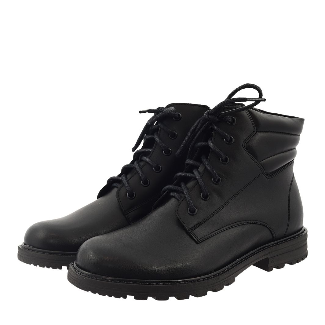 Trzewiki skórzane męskie czarne Ryłko Czarny | Buty męskie \ Trzewiki ...