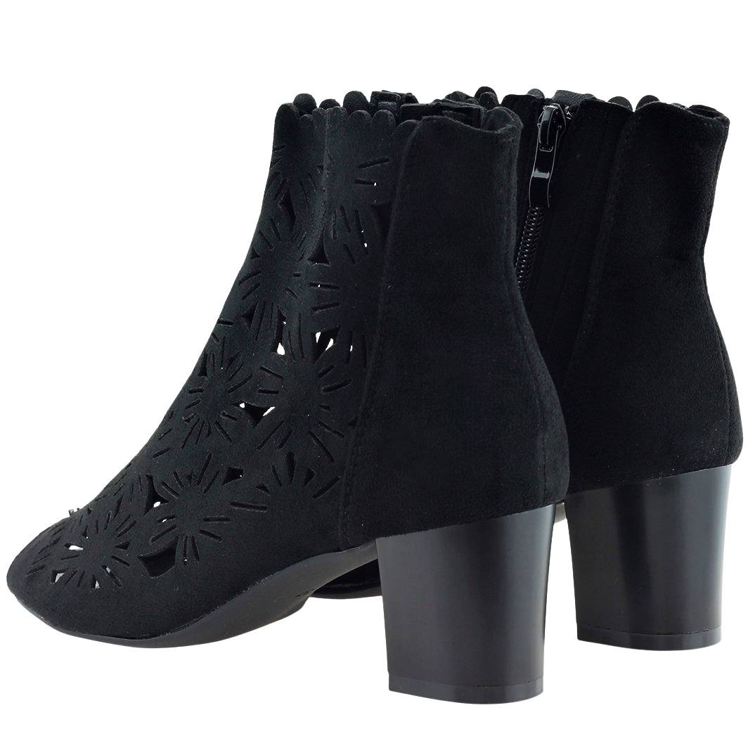 Wiosenne botki na obcasie z odsłoniętym palcem kolor czarny M.Daszyński ...