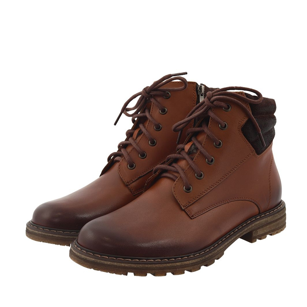 Trzewiki skórzane męskie brązowe Ryłko Brązowy | Buty męskie \ Trzewiki ...