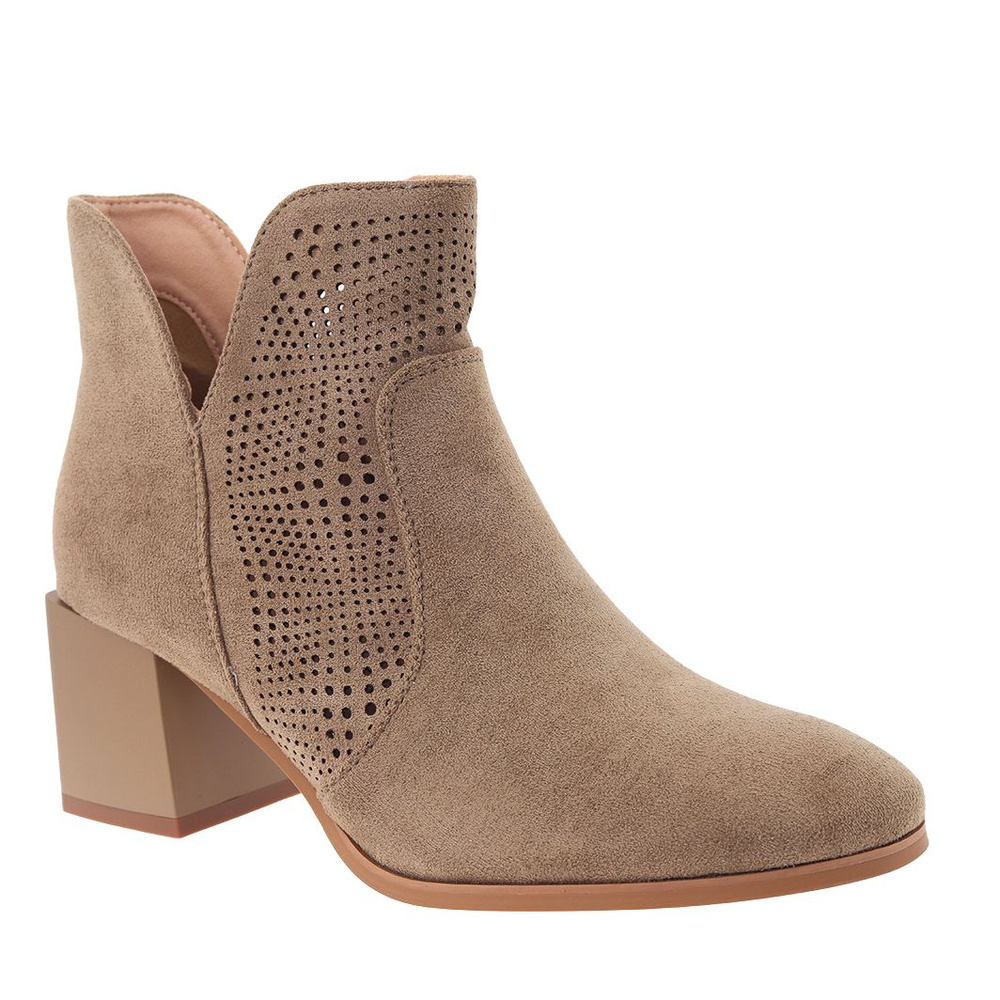 Wiosenne botki zamszowe beżowe na klocku M. Daszyński | Producenci \ M ...